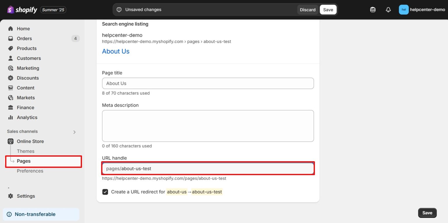 Change the URL Handle of your Page - Help Center