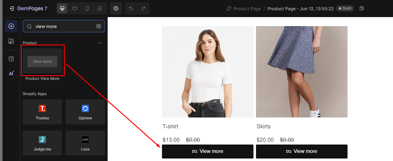 Product View More Element - Help Center