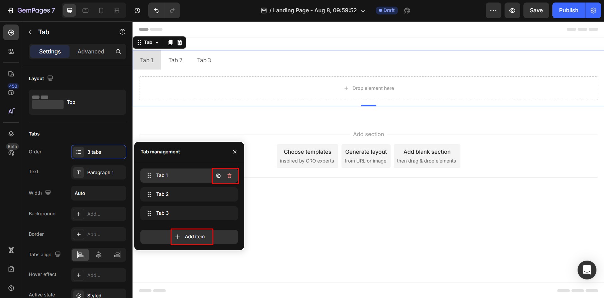 Tab Element - Help Center