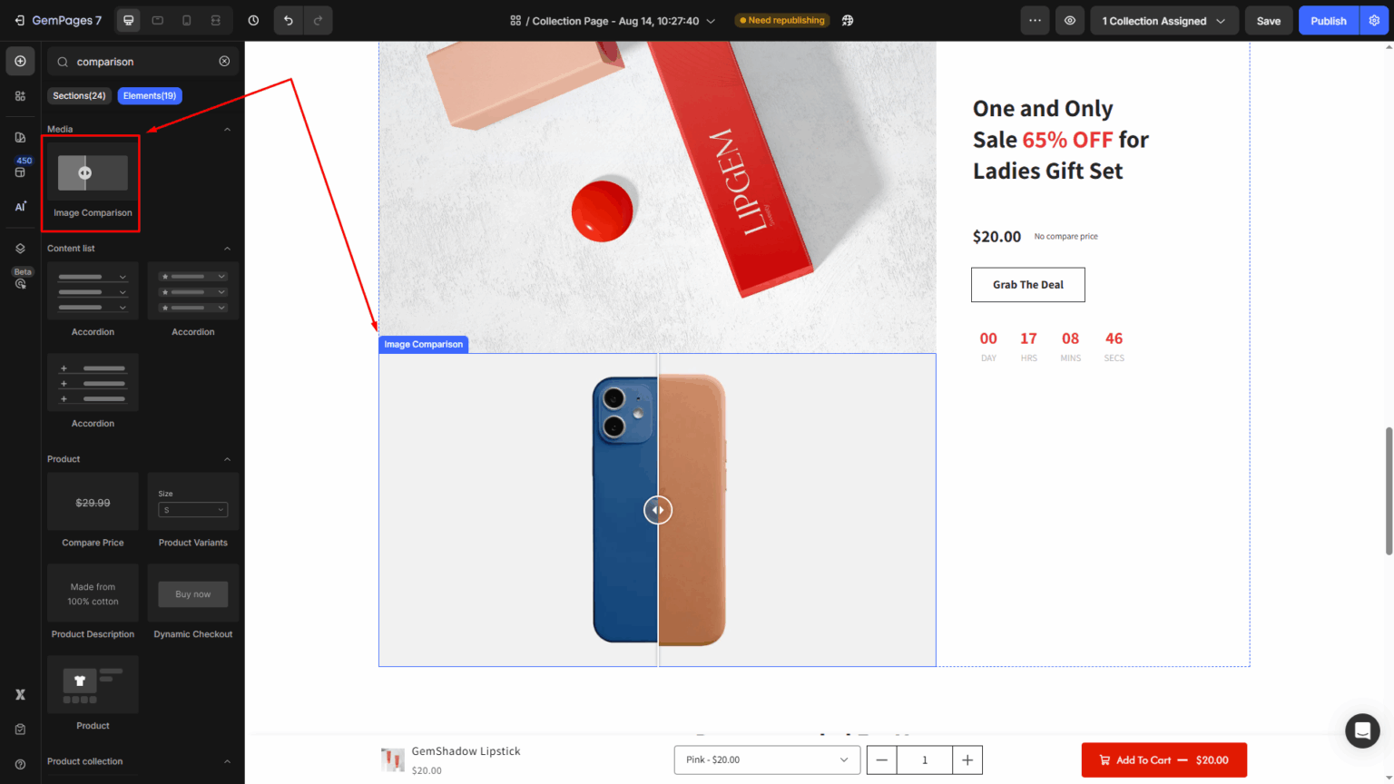 Comparison Image Element - Help Center