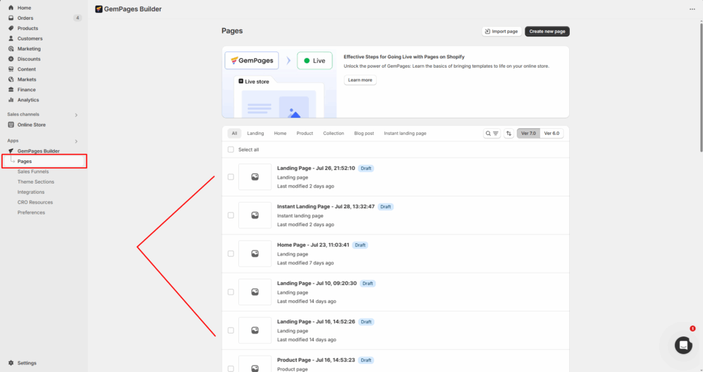 GemPages Theme Section & FAQs - Help Center
