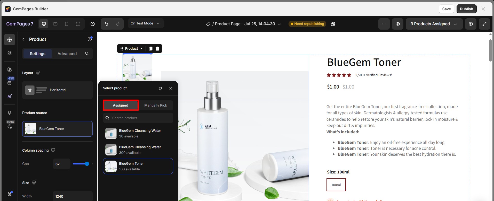Assign Products to a Template in GemPages - Help Center