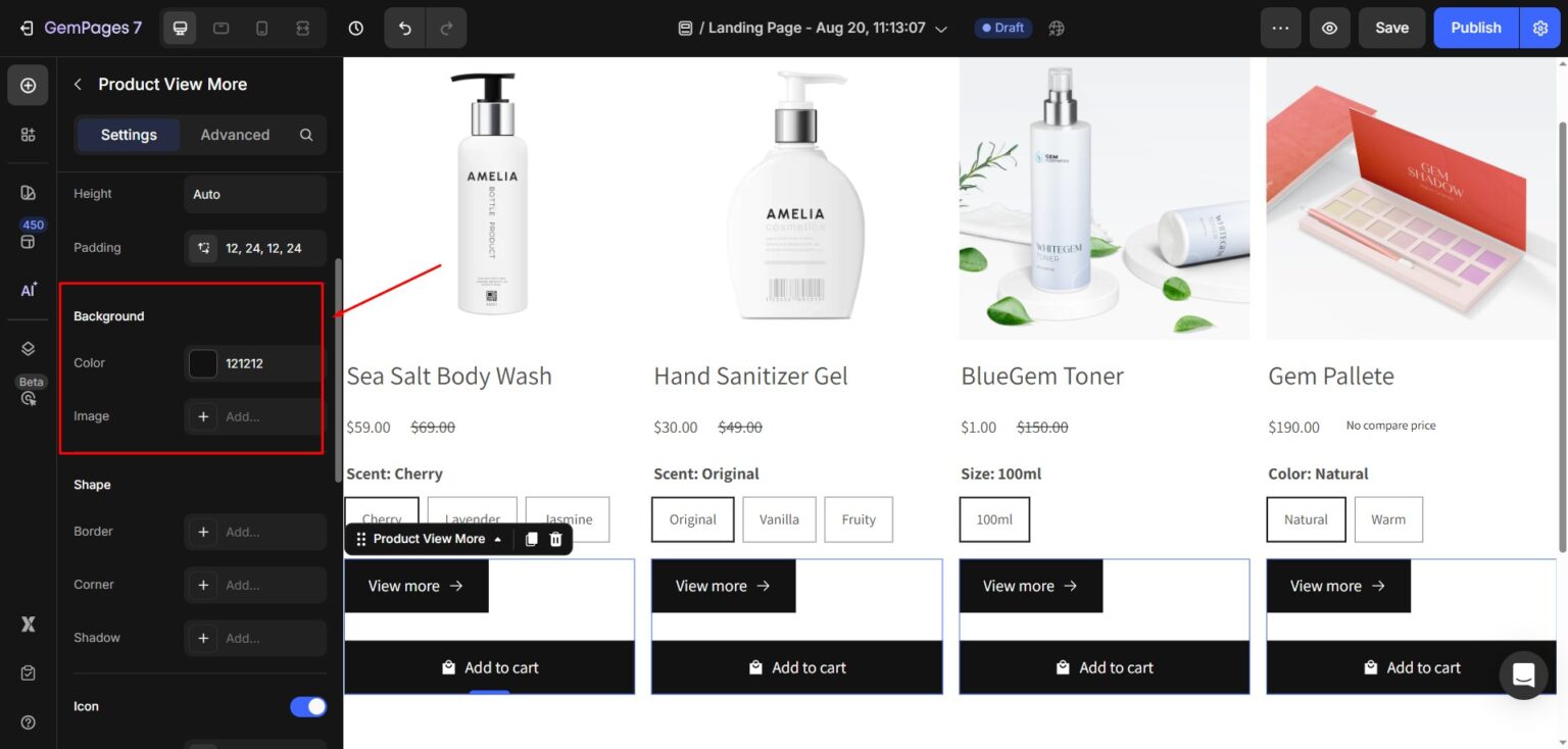 Product View More Element - Help Center