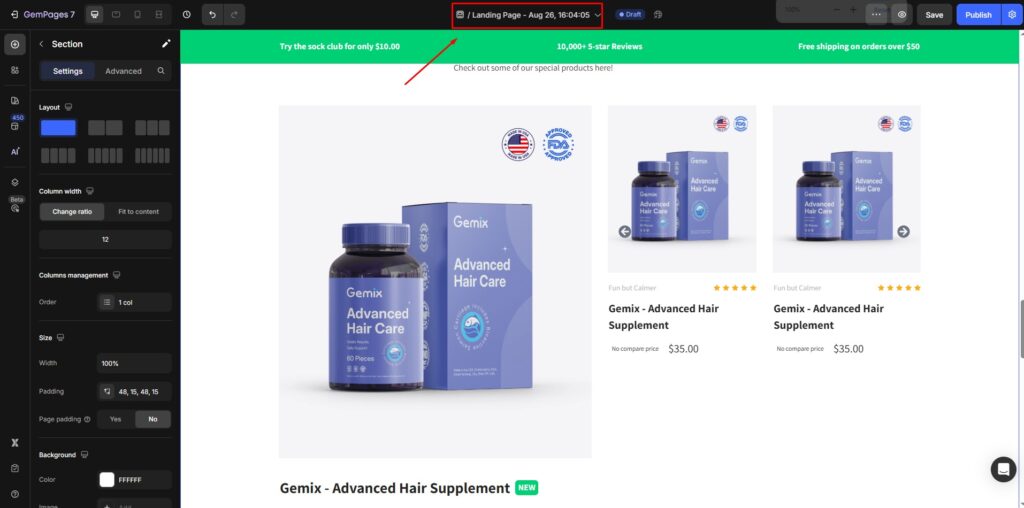 Switch Pages in GemPages Editor - Help Center