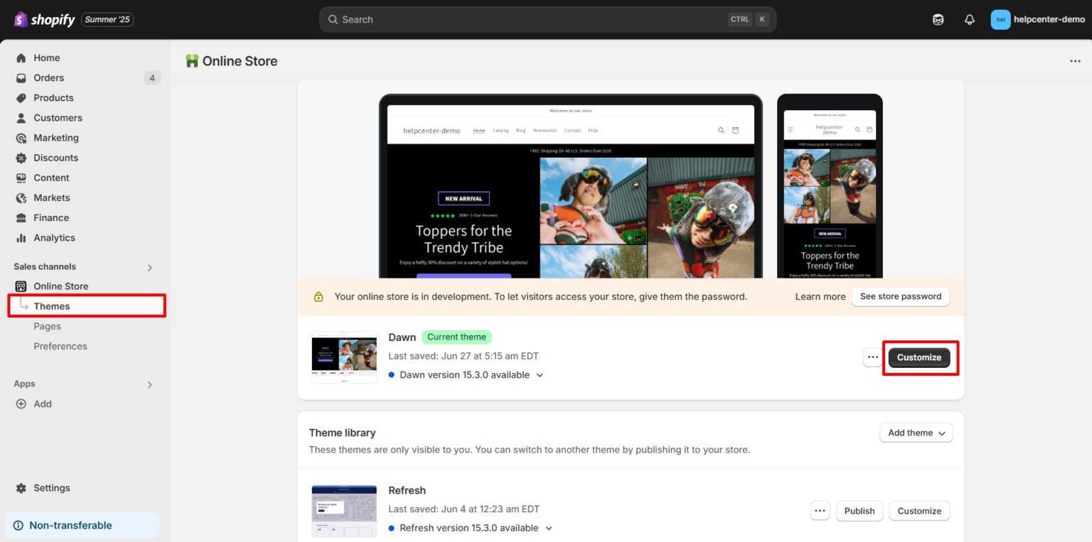 Edit Shopify Header and Footer - Help Center