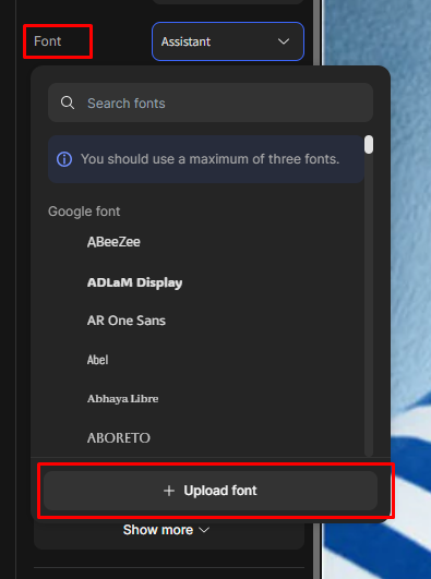 Can I upload my custom font? - Help Center
