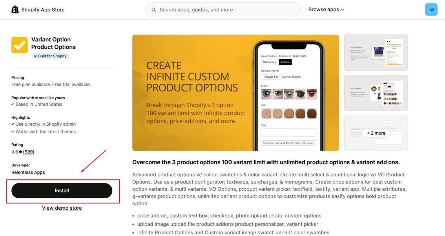 Variant Option Product Options - Help Center