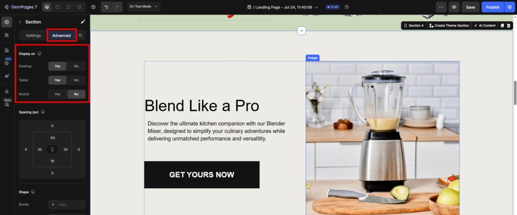Show/Hide Element or Section on Each Device - Help Center
