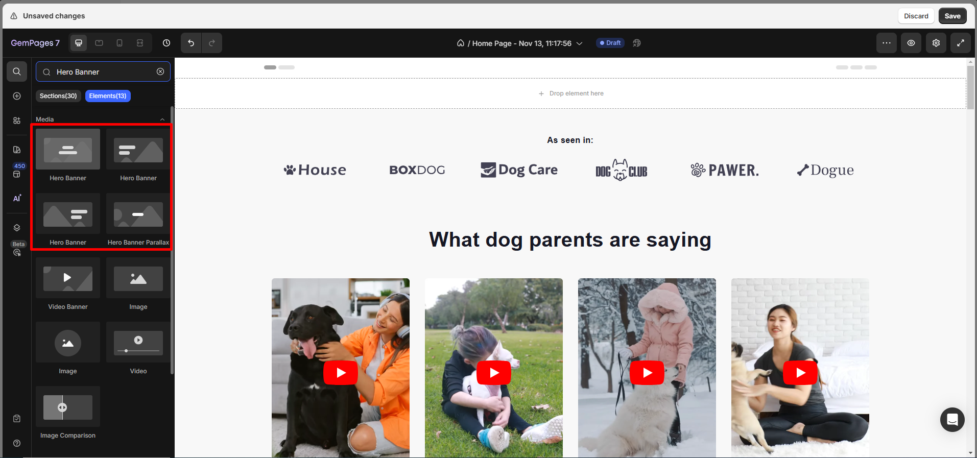 Design Hero Section with Hero Banner Element - Help Center