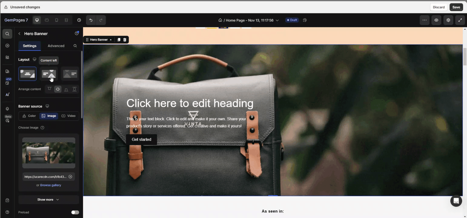 Design Hero Section with Hero Banner Element - Help Center