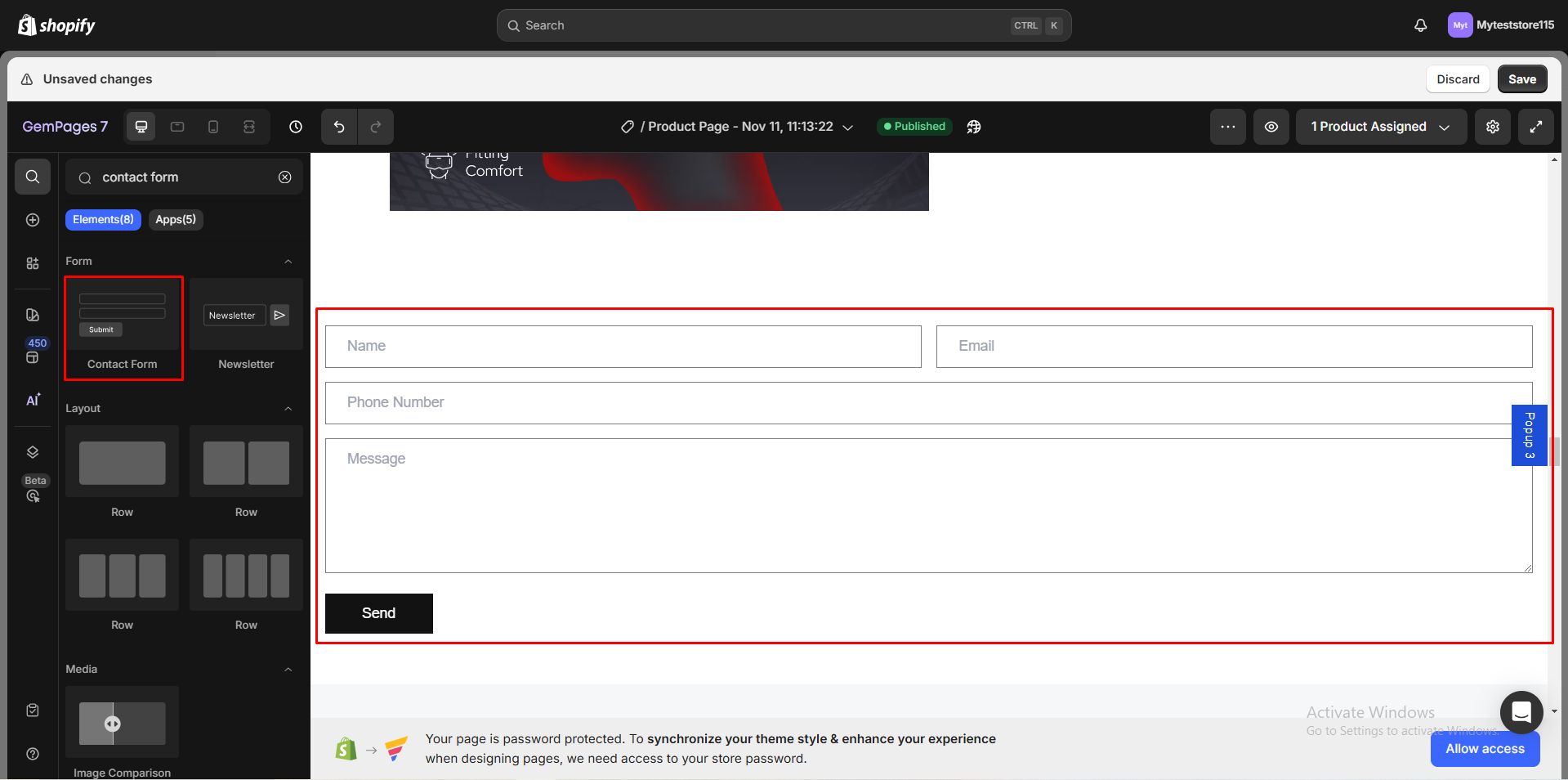 Design Contact Form Section with Contact Form Element - Help Center