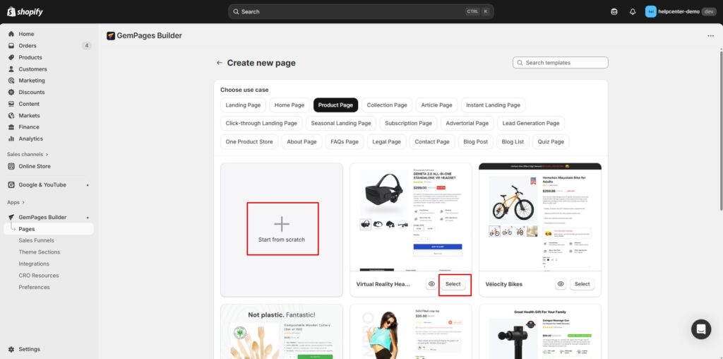 Create a New Product Page - Help Center