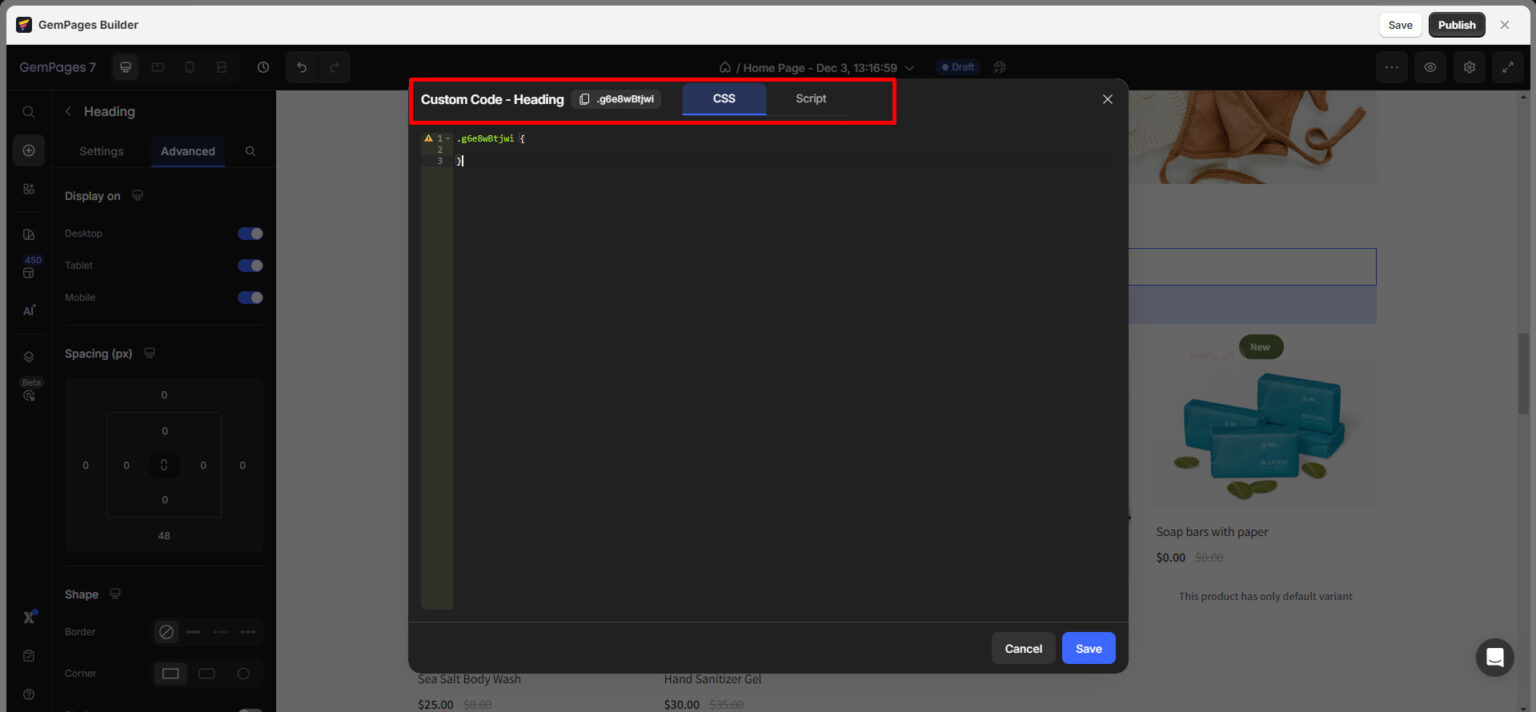 Customize Style of Element with Custom CSS & Javascript Code - Help Center