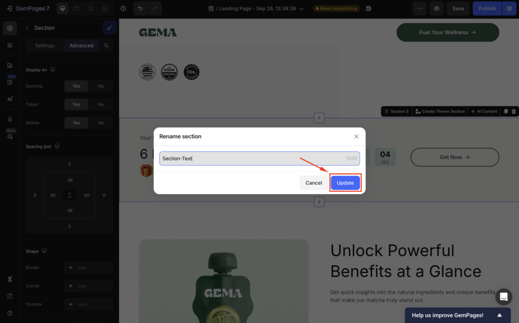 What is a Section and How Many can I Create within a Page? - Help Center