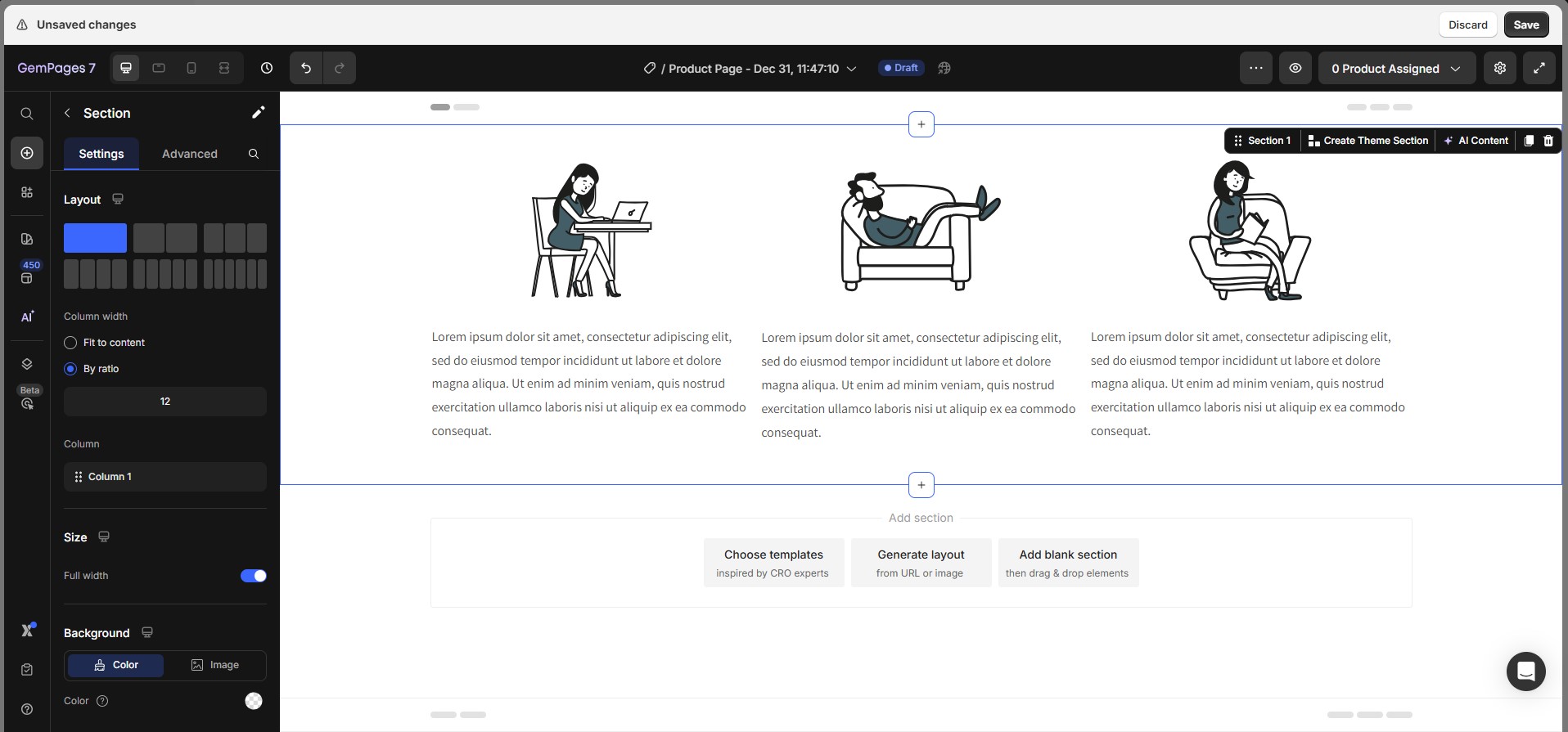 Set Background for Column Inside Row - Help Center