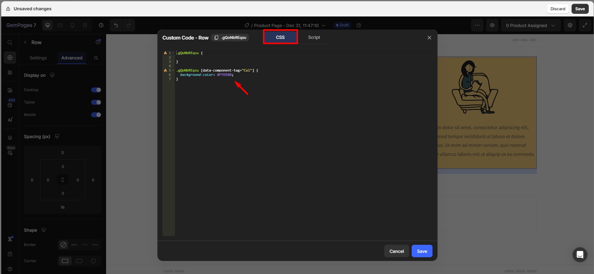 Set Background for Column Inside Row - Help Center