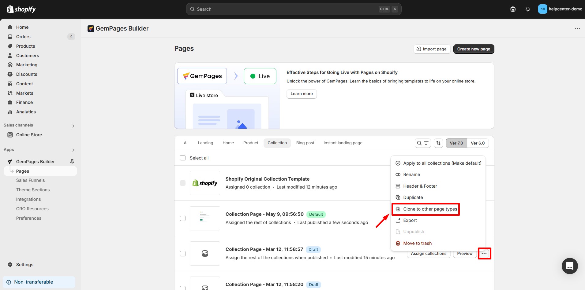 How to Convert a Collection Page to Another Page Type - Help Center