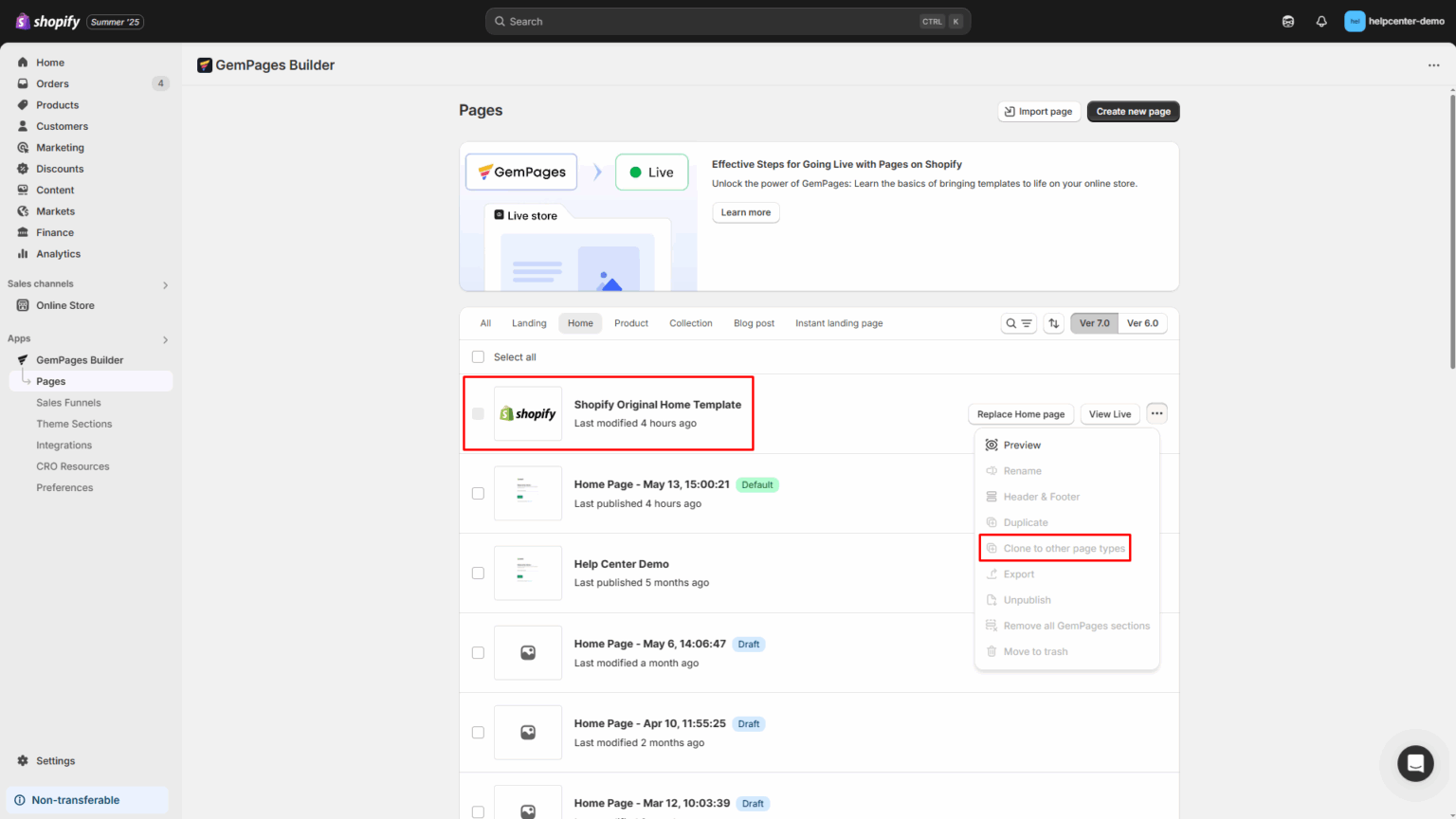 Use My Homepage as the Product Page - Help Center
