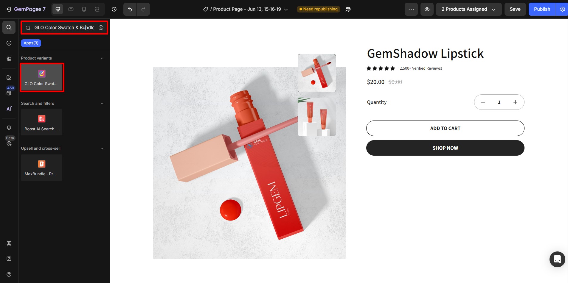 GLO Color Swatch & Bundles - Help Center