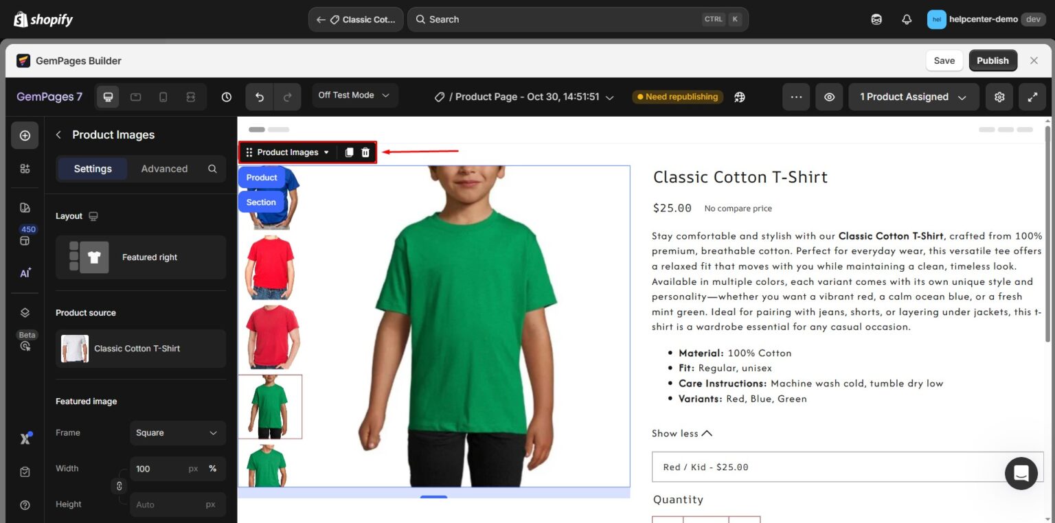 How to Display Product Images Based on Selected Variants - Help Center
