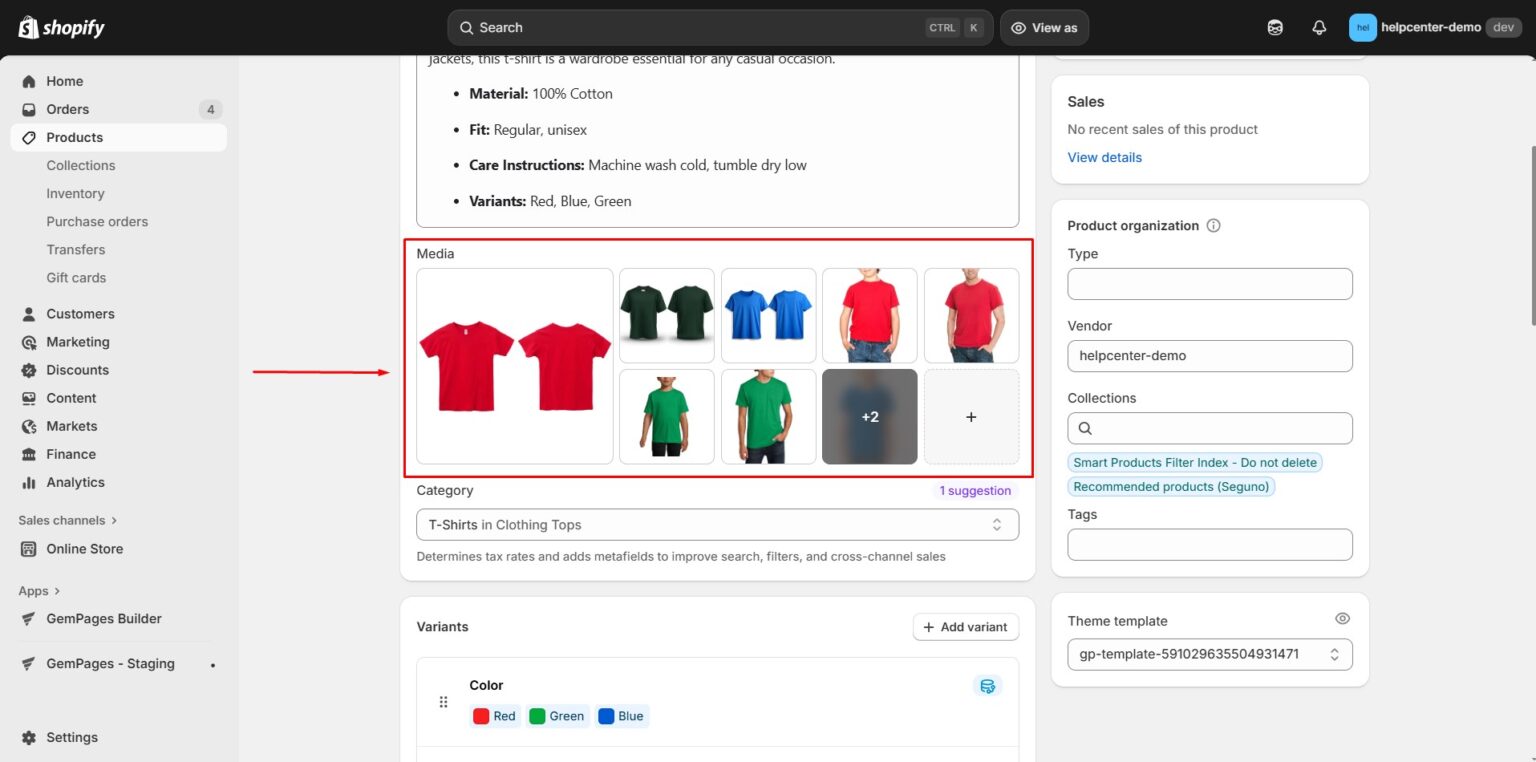 How to Display Product Images Based on Selected Variants - Help Center